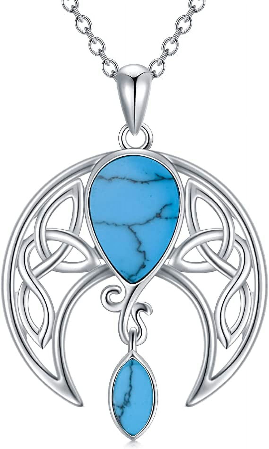 SOULMEET Moon Necklace 925 Sterling Silver Celtic Good Luck Necklace ...