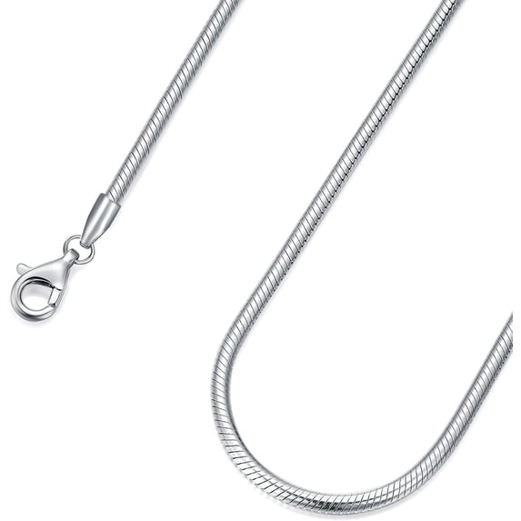 SOULMEET Snake Chain Sterling Silver Round Snake Chain Necklace for Men ...