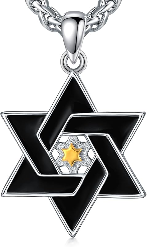 SOULMEET Star of David Necklace for Men 925 Sterling Silver Estrella De ...