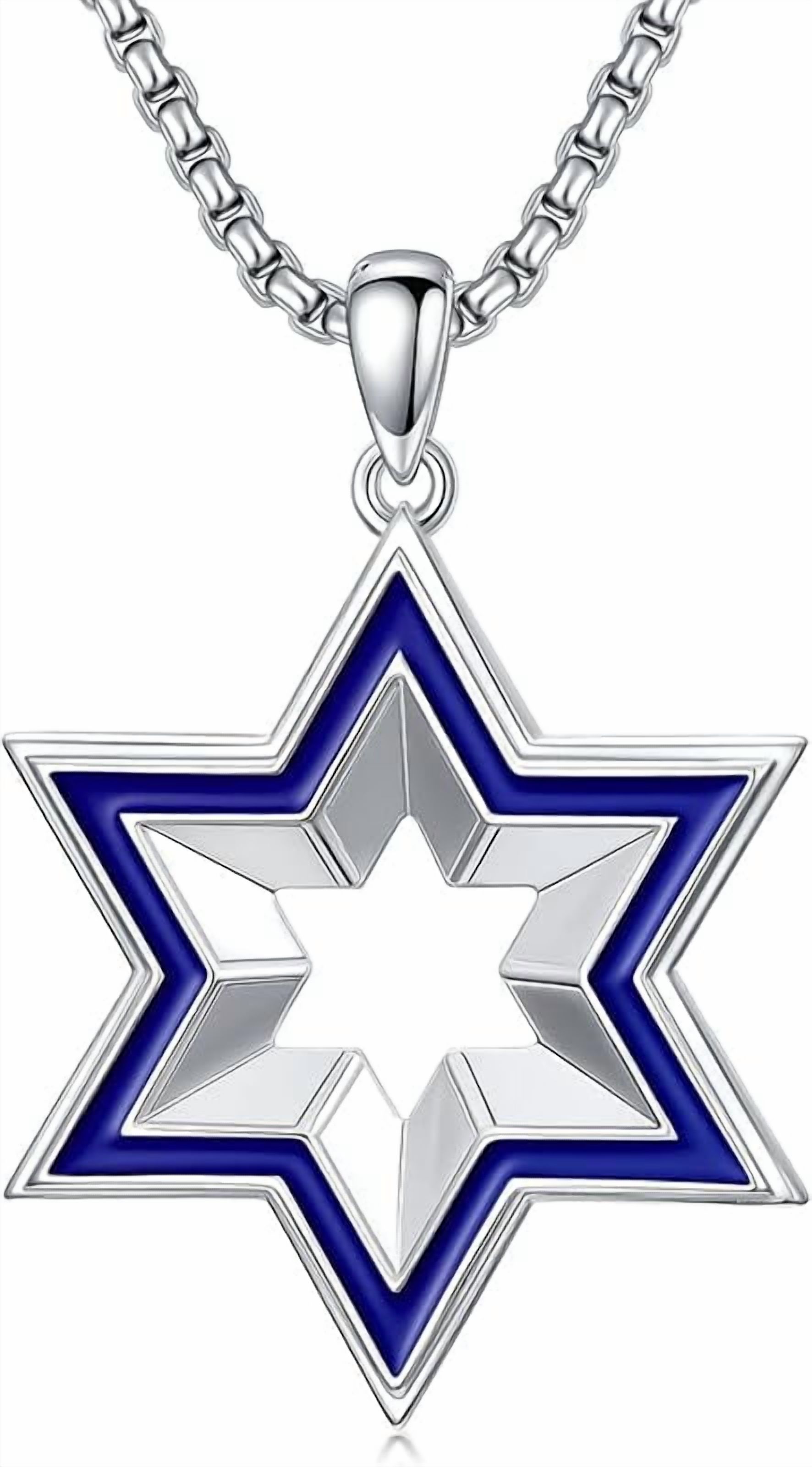 SOULMEET Star of David Necklace for Men 925 Sterling Silver Estrella De ...