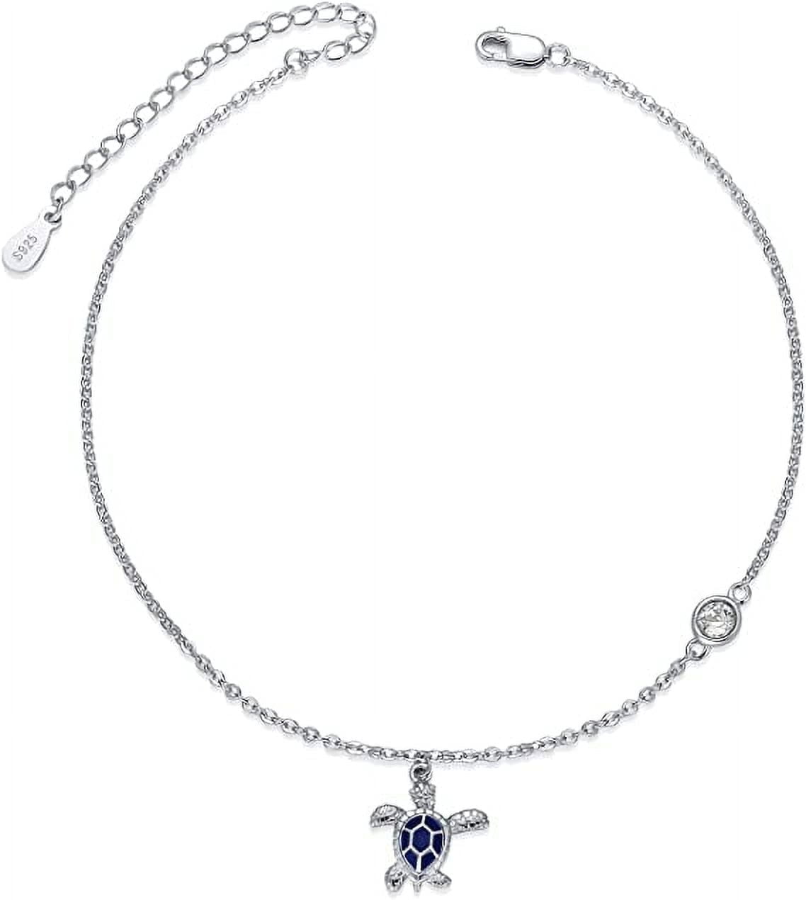 SOULMEET Christmas Gifts Turtle Anklets 925 Sterling Silver Adjustable Foot Ocean Beach Ankle ...
