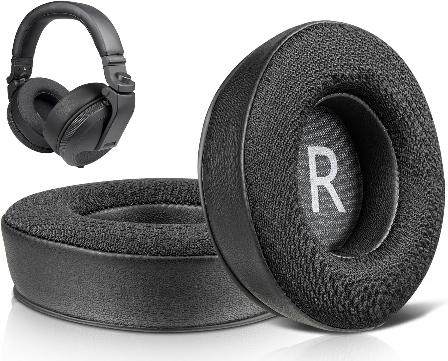 SOULWIT Mesh Fabric Replacement Ear Pads for Pioneer DJ HDJ-X5/X5 BT ...