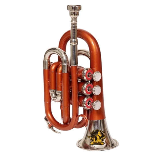 SOUND SAGA® Pocket Trumpet With All Accessories Including Mouthpiece ...