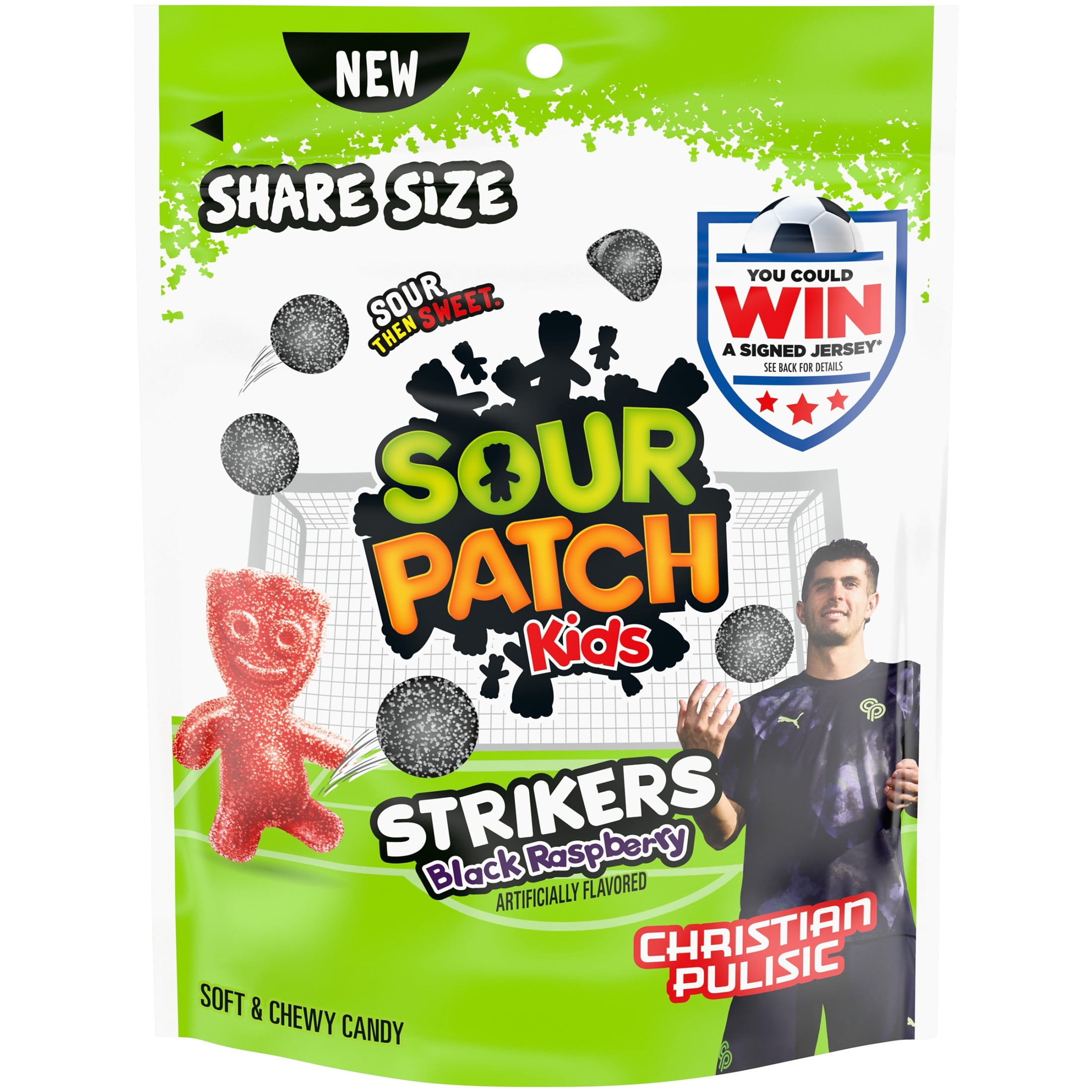 SOUR PATCH KIDS Strikers Black Raspberry Soft & Chewy Gummy Candy ...
