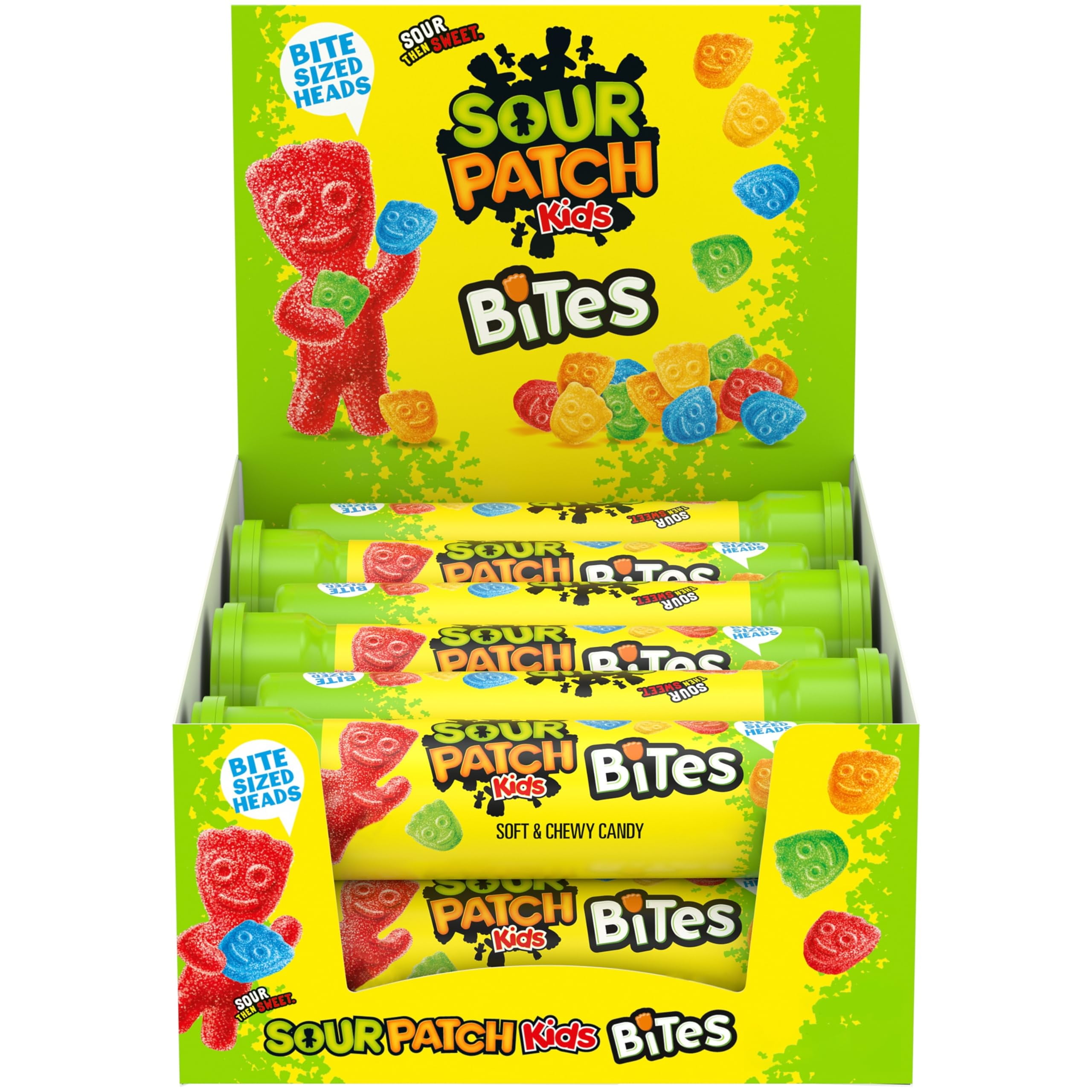 SOUR PATCH KIDS Bites MFF30 Soft & Chewy Candy, 12-1.8 oz Tubes ...