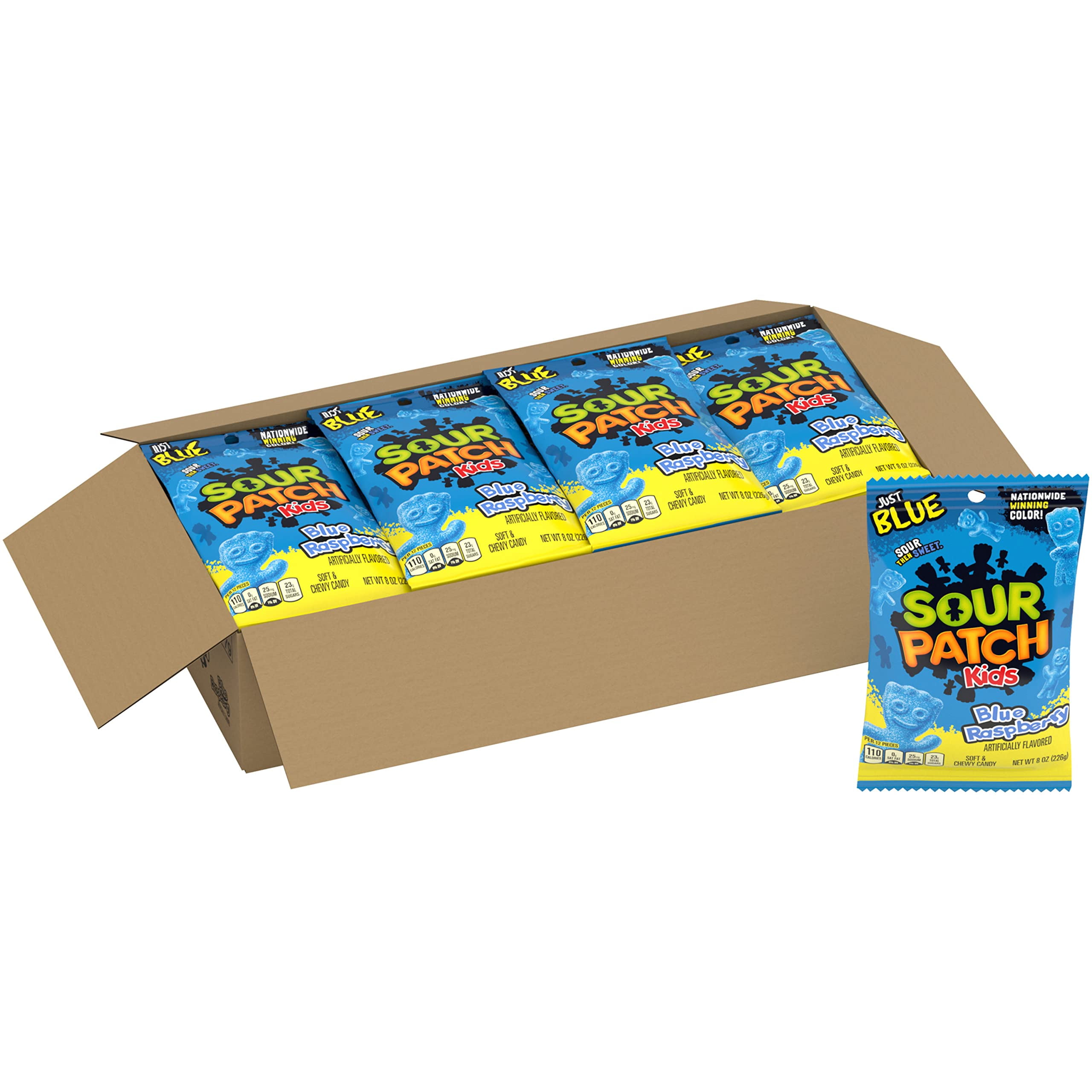 SOUR PATCH KIDS Blue Raspberry Soft & Chewy Candy, 12-8 oz Bags ...