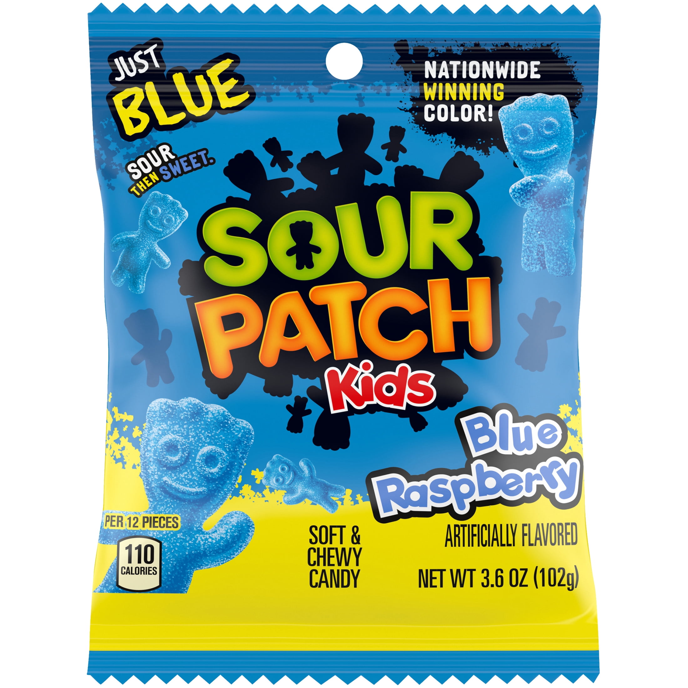 SOUR PATCH KIDS Blue Raspberry Soft & Chewy Candy, 3.6 oz - Walmart.com