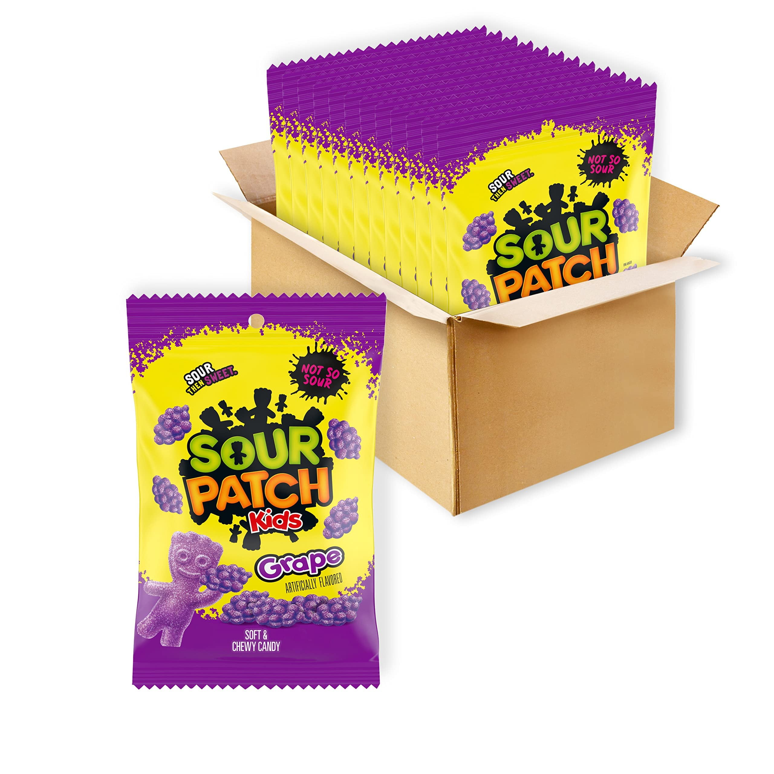 SOUR PATCH KIDS Grape Soft & Chewy Candy, Bulk Candy, 12-8.02 oz Bags ...