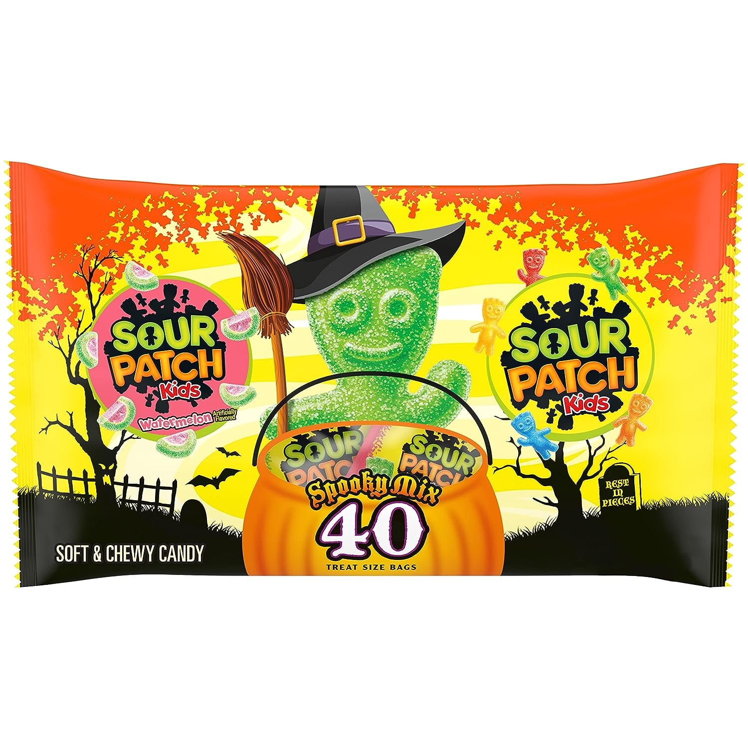 SOUR PATCH KIDS Original & Watermelon Sweet Assortment Halloween Candy ...