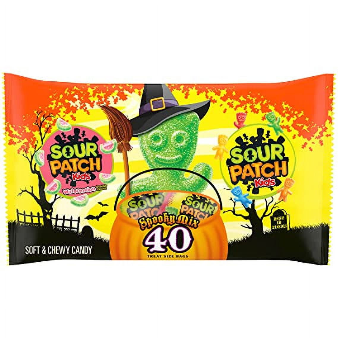SOUR PATCH KIDS Original & Watermelon Halloween Candy Variety Pack, 40 ...