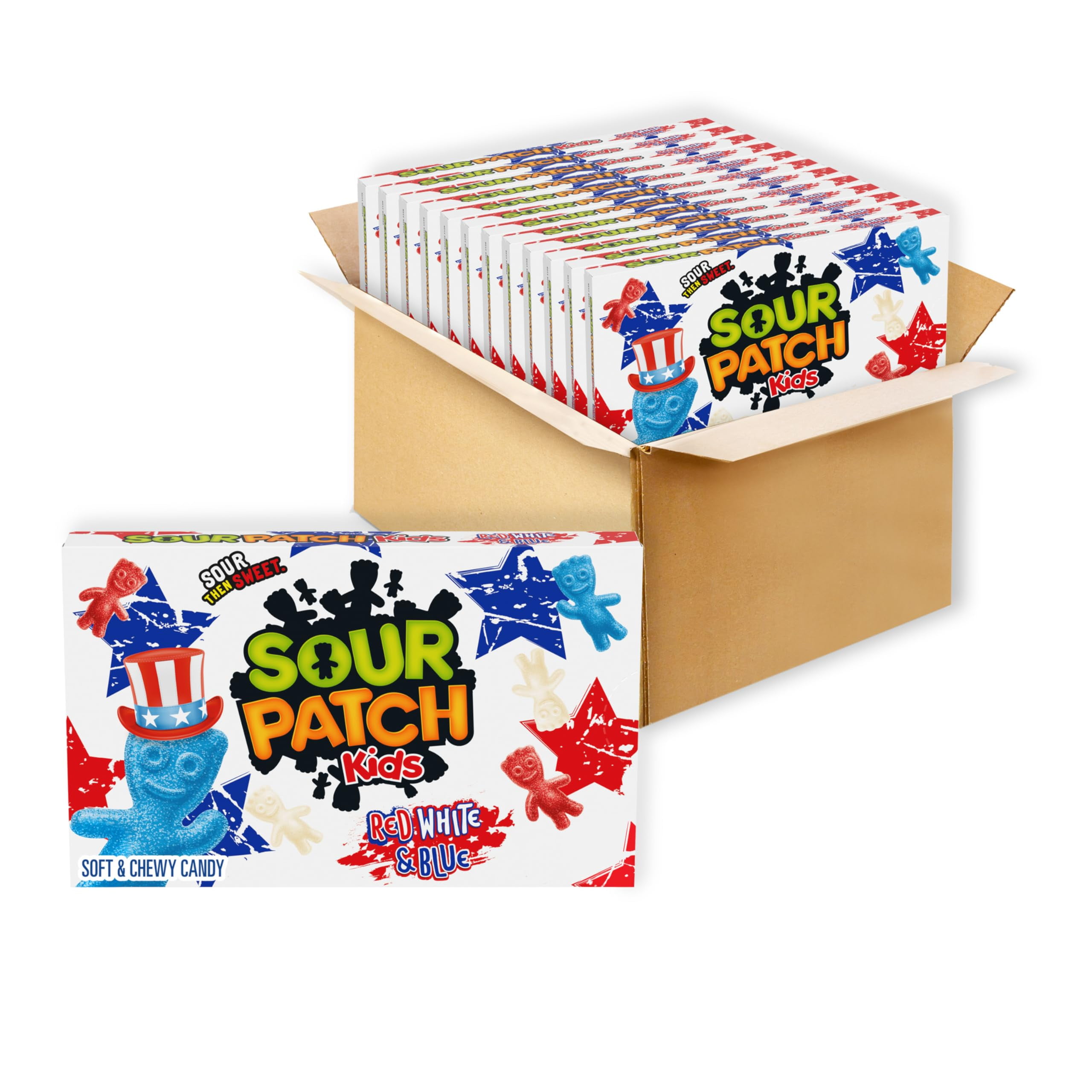 SOUR PATCH KIDS Red, BCF26 White & Blue Soft & Chewy Candy, Bulk Candy ...