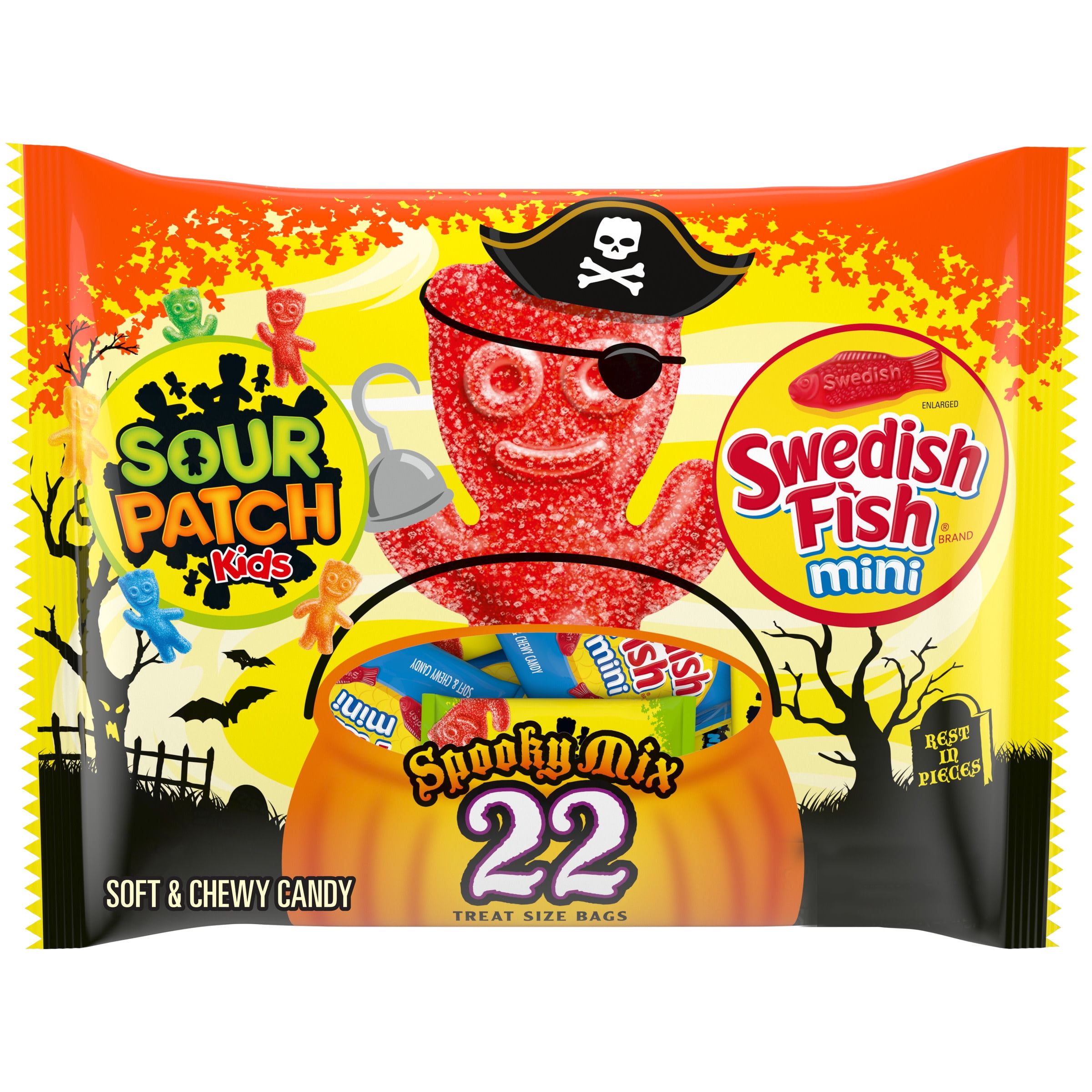 SOUR PATCH KIDS & SWEDISH FISH Mini Halloween Candy Variety Pack, 22 ...