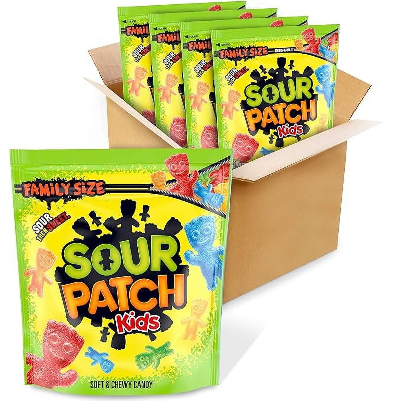 SOUR PATCH KIDS Soft & Chewy Candy, Family Size, Easter Candy, 4 - 1.8 ...