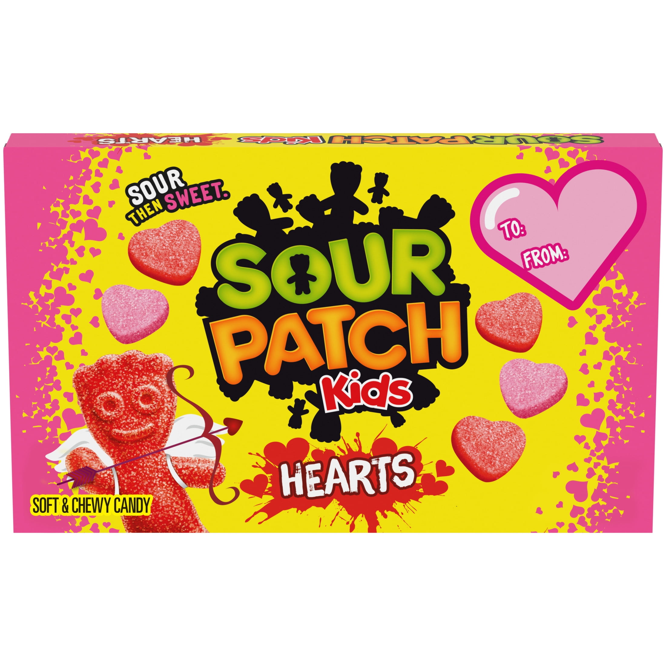 SOUR PATCH KIDS Soft & Chewy Candy Hearts, Valentines Day Box Exchange ...