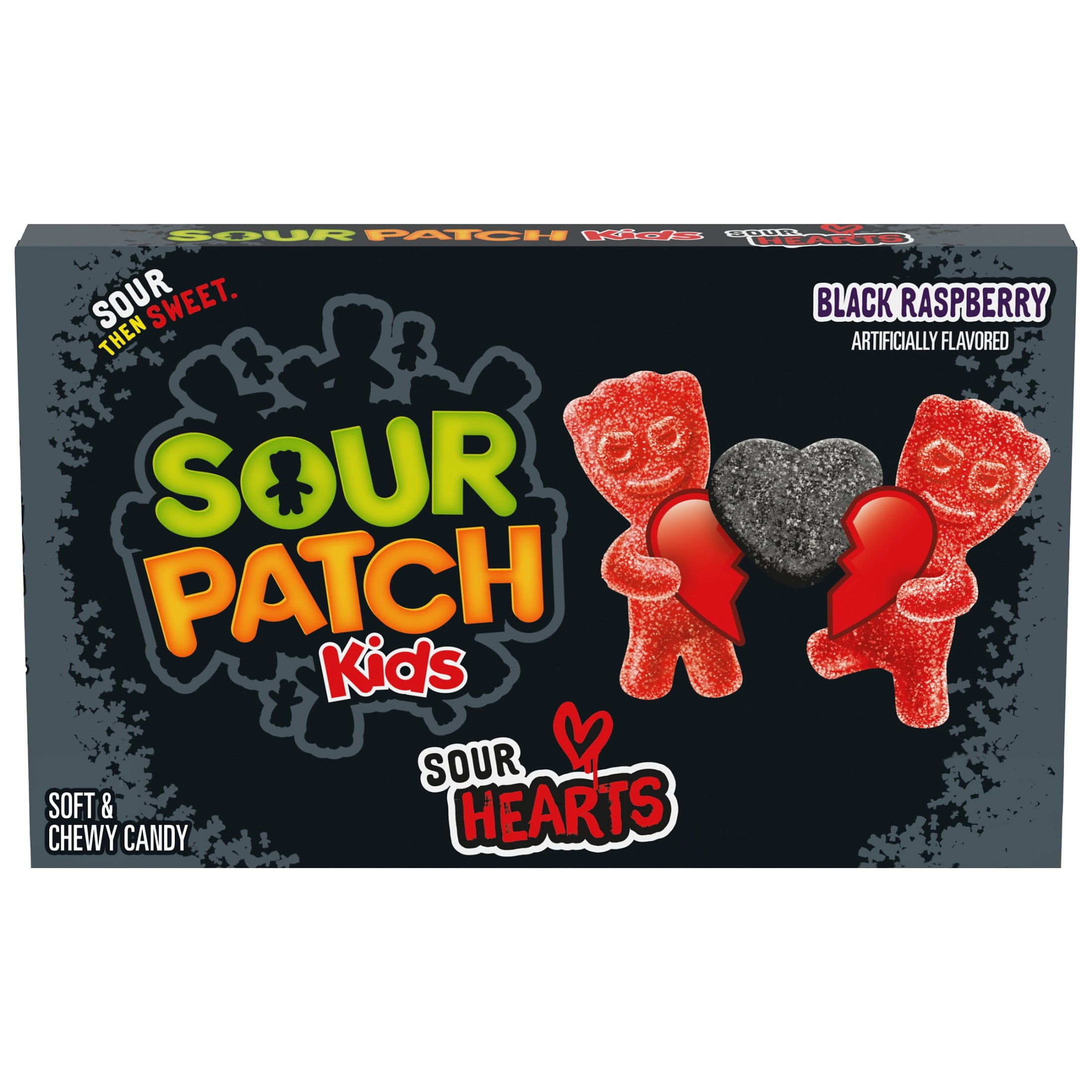 SOUR PATCH KIDS Day Shaped Box Sour Hearts Black Raspberry Chewy Candy ...