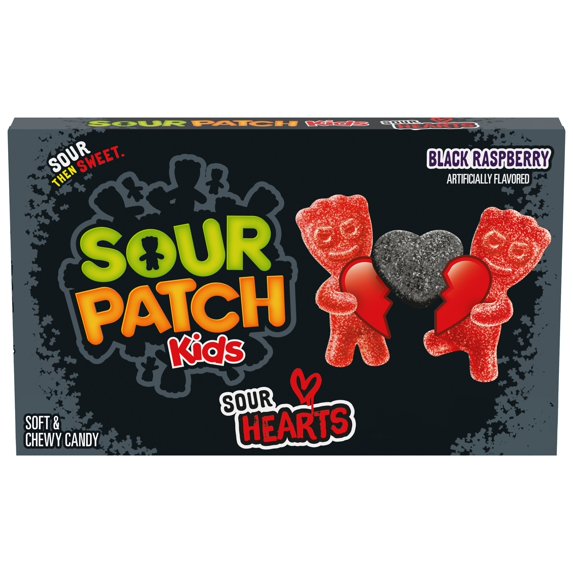 SOUR PATCH KIDS Day Shaped Box Sour Hearts Black Raspberry Chewy Candy ...