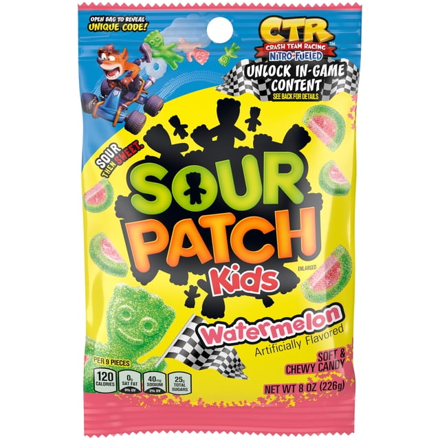SOUR PATCH KIDS Watermelon Soft & Chewy Candy, 8 oz Bag (Pack of 4 ...