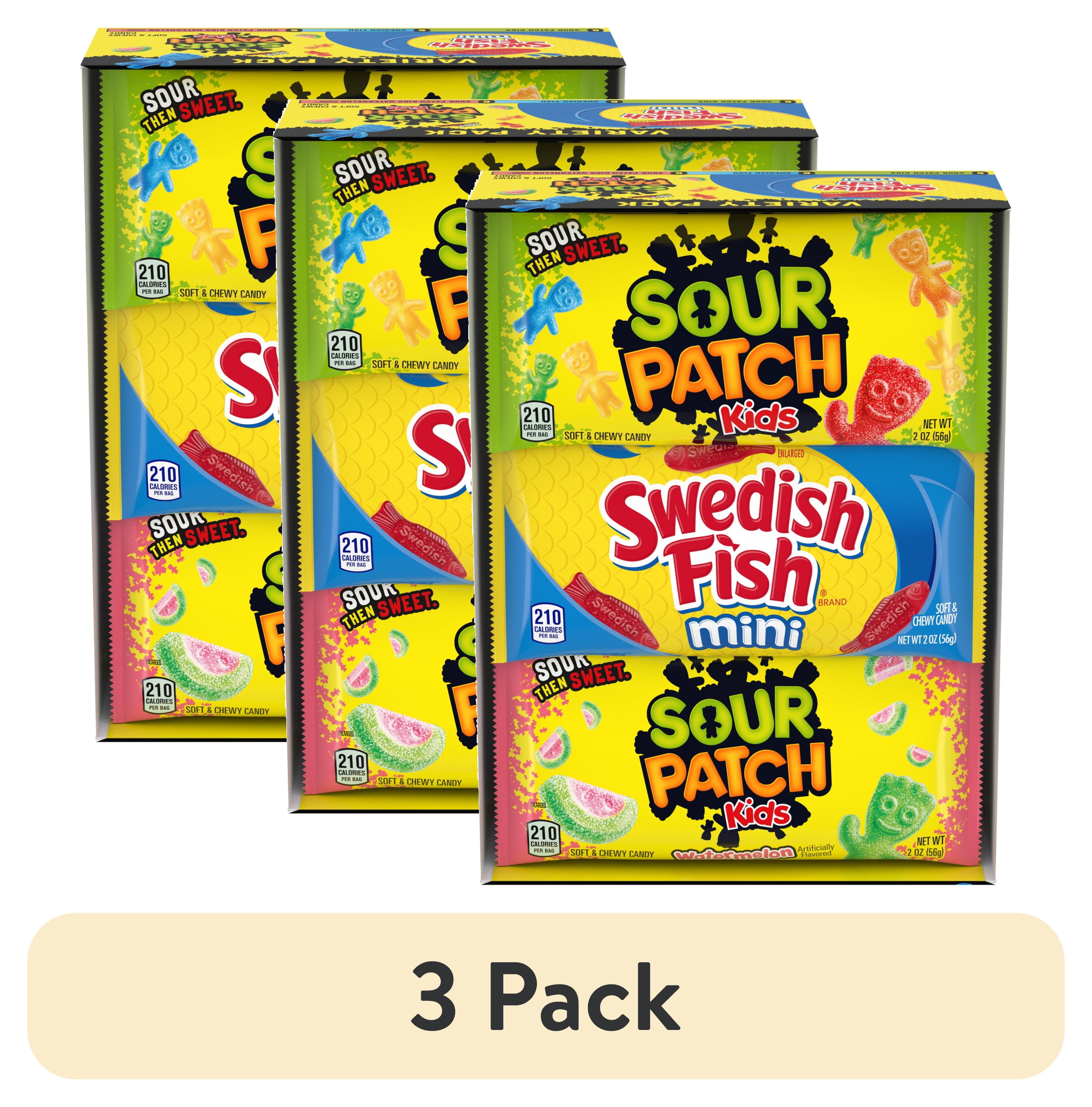 (3 pack) SOUR PATCH KIDS and SWEDISH FISH Mini Soft & Chewy Candy ...