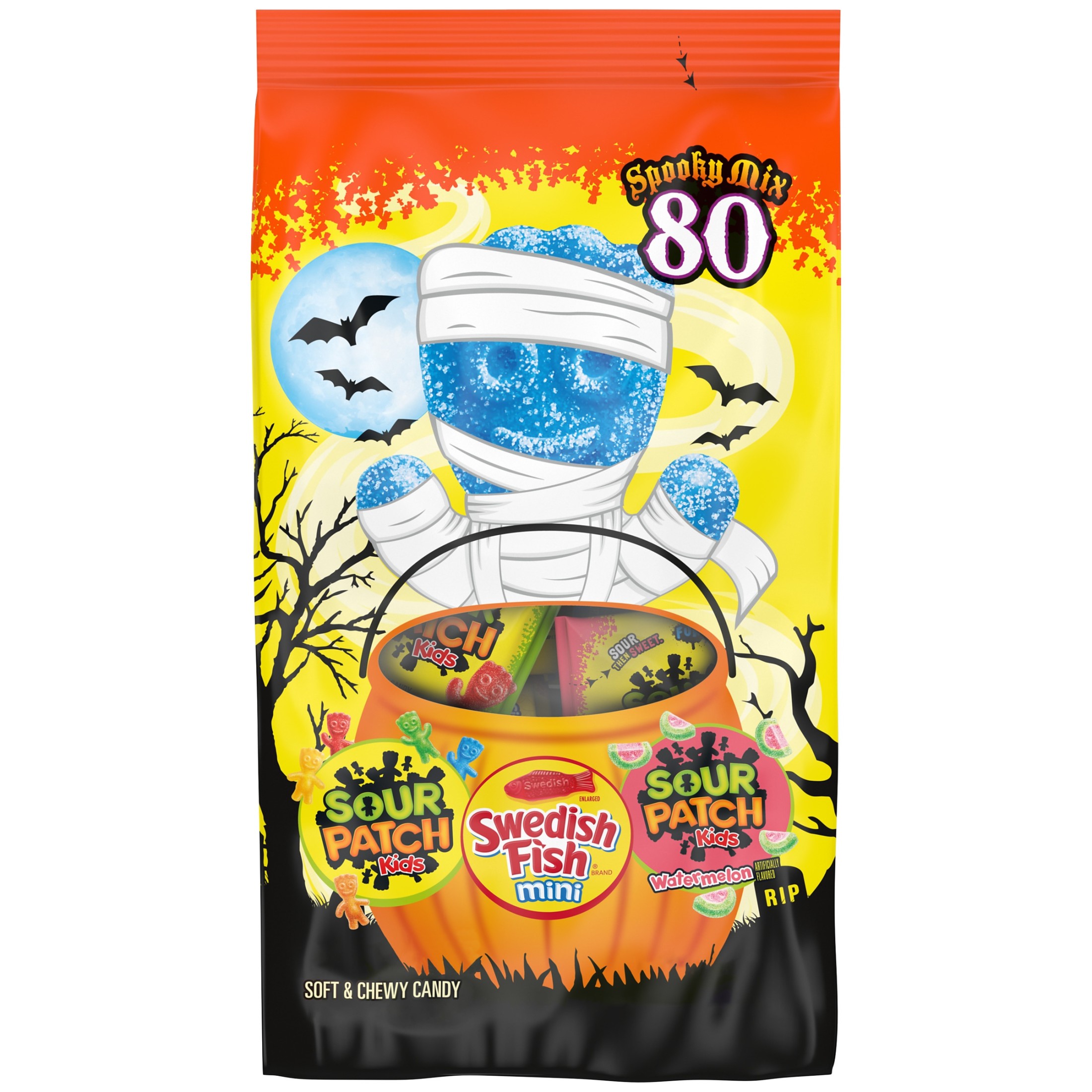 SOUR PATCH KIDS, SWEDISH FISH & OREO Mini Halloween Variety Pack, 150 ...