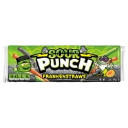 Sour Punch Blue Raspberry Chewy Candy Straws 2 oz Tray Sour Coated ...