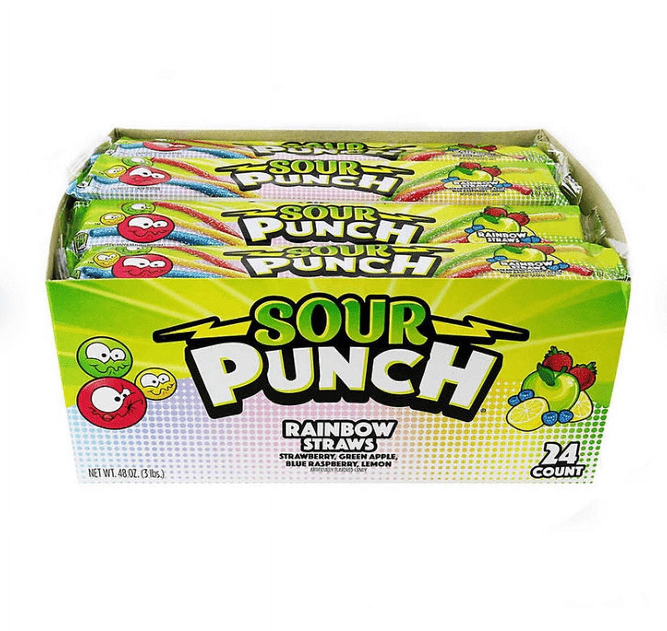 SOUR PUNCH Rainbow Straws, Chewy Candy, 2 oz., 24 ct.980351131sd ...
