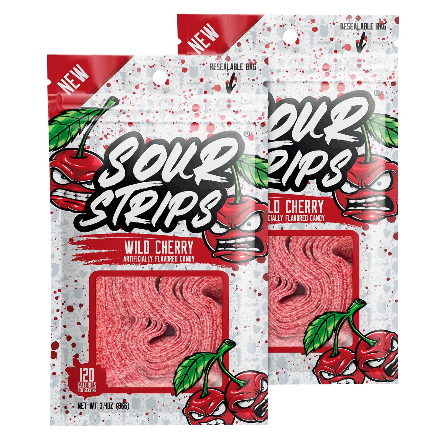 SOUR STRIPS Wild Cherry Flavored Candy | Deliciously Chewy Belts ...