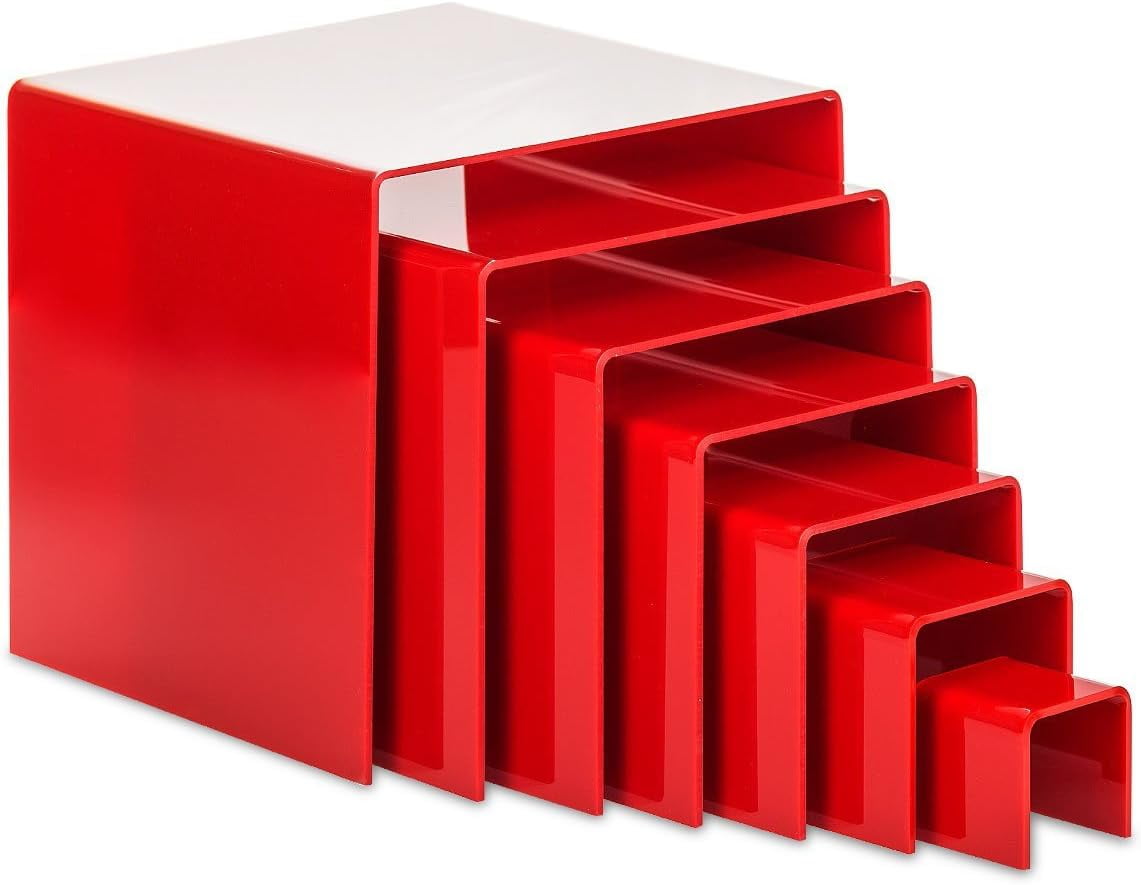SOURCEONE.ORG Premium 7 Piece Set (2,3,4,5,6,7,8 Inch) Acrylic Risers ...