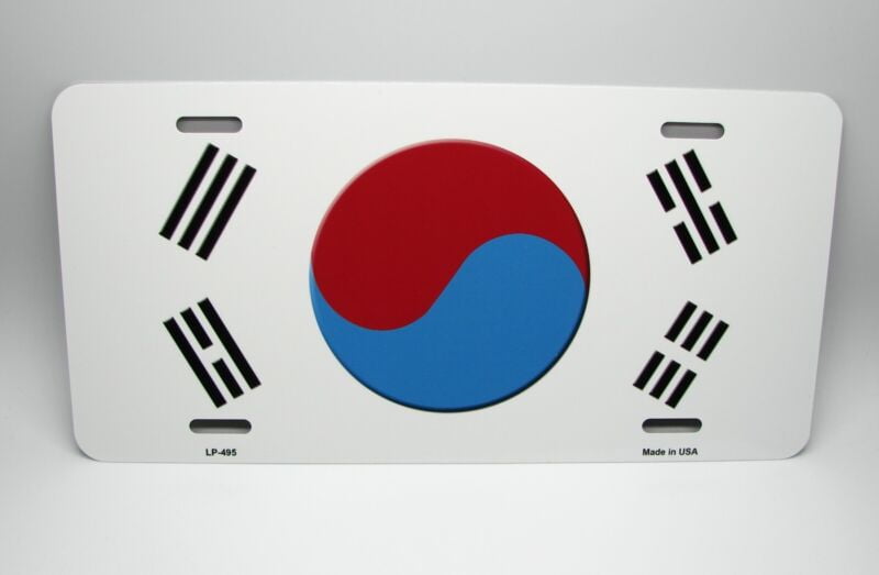 SOUTH KOREA SOUTH KOREAN FLAG METAL CAR NOVELTY LICENSE PLATE AUTO TAG ...