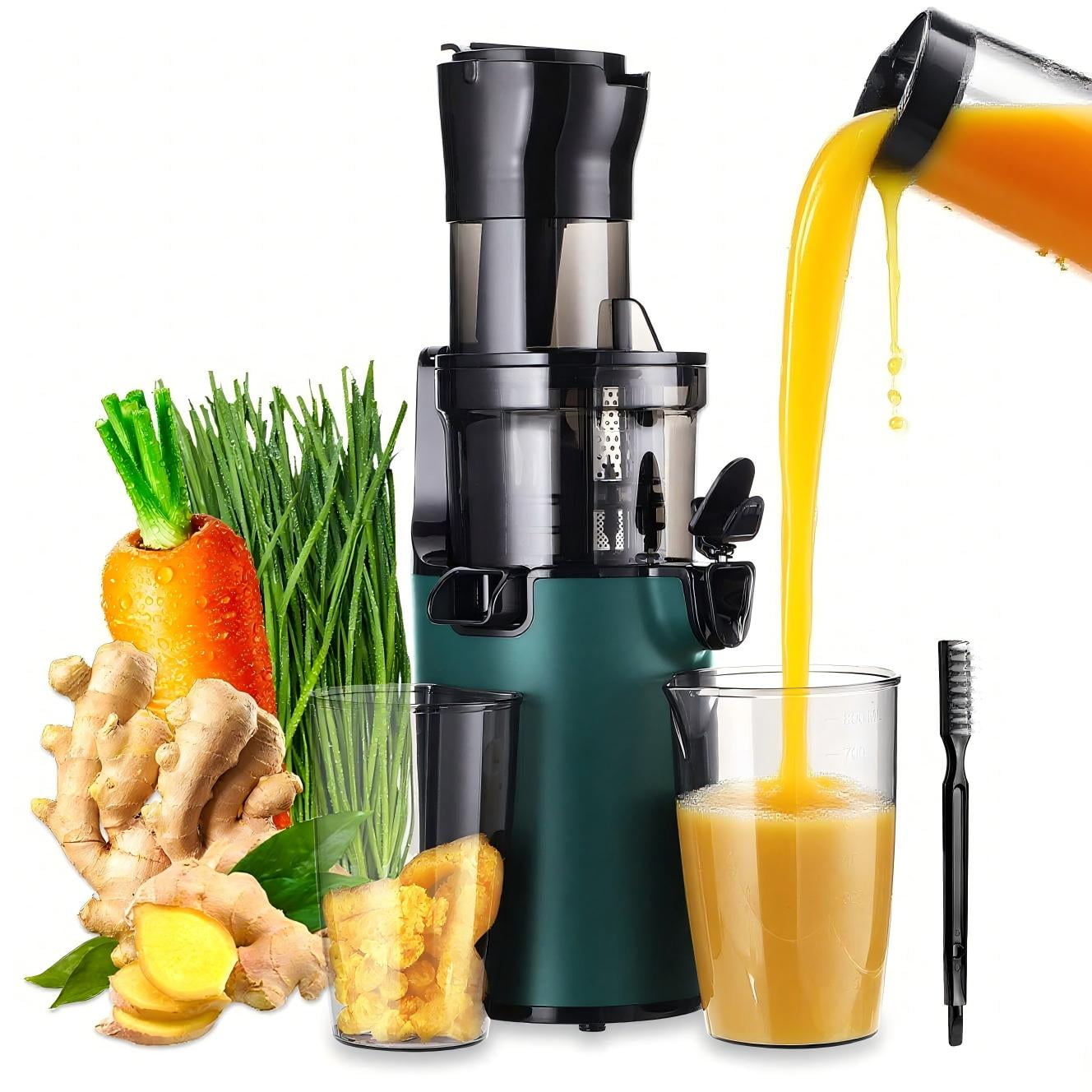 200W Electric Cold Press Masticating Juicer for Fruits, Vegetables ...