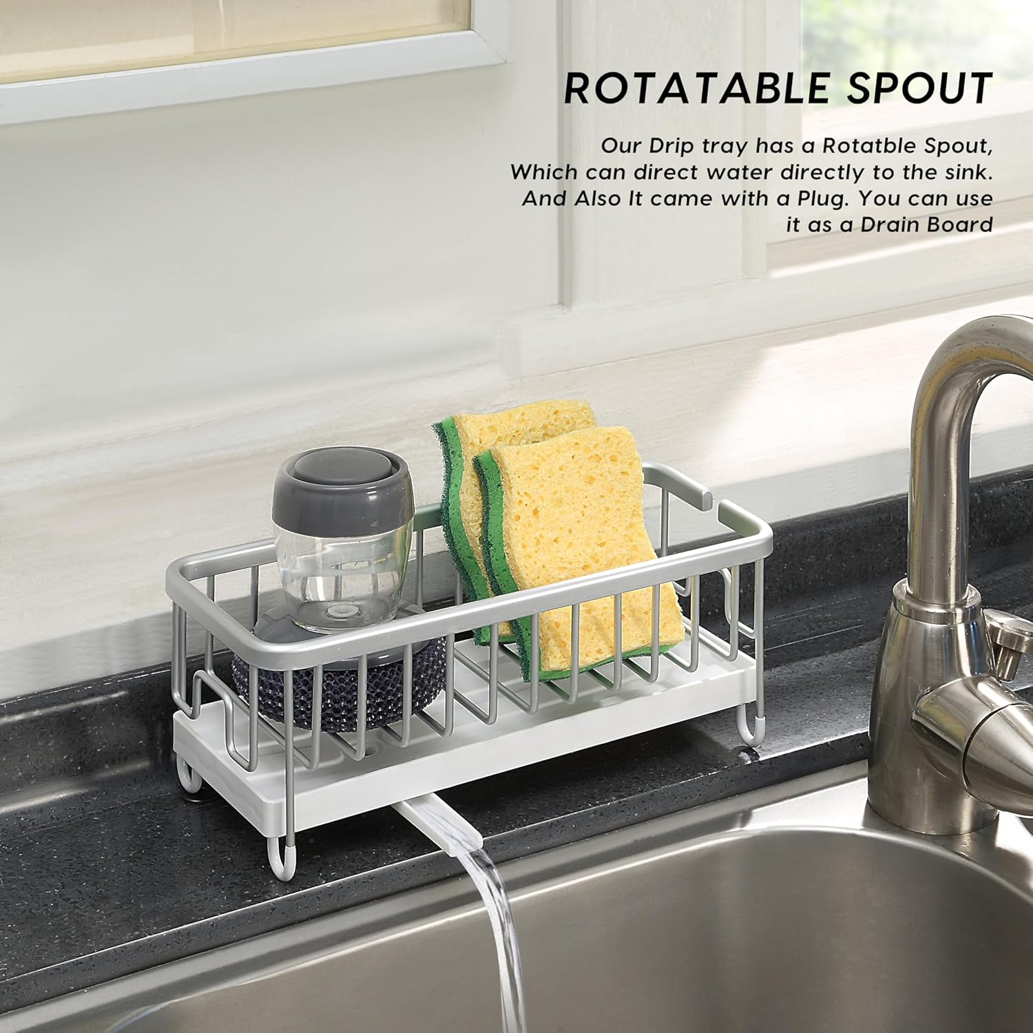 SOWEIS-Never Rust Aluminum Utensil, Sink Cleaning Tools Holder for ...