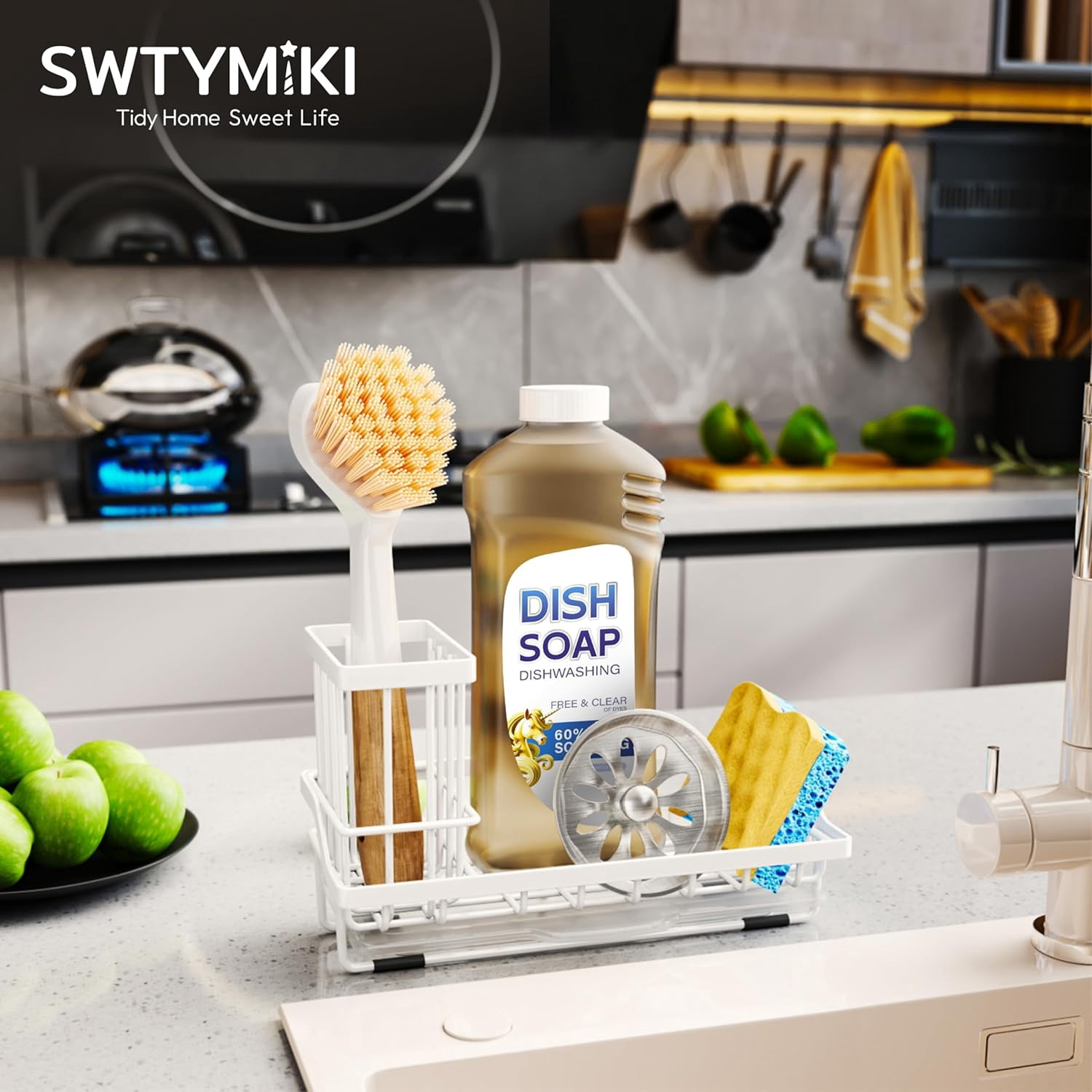 SOWEIS-Sink Caddy Sponge Holder - Kitchen Sink Organizer with High ...