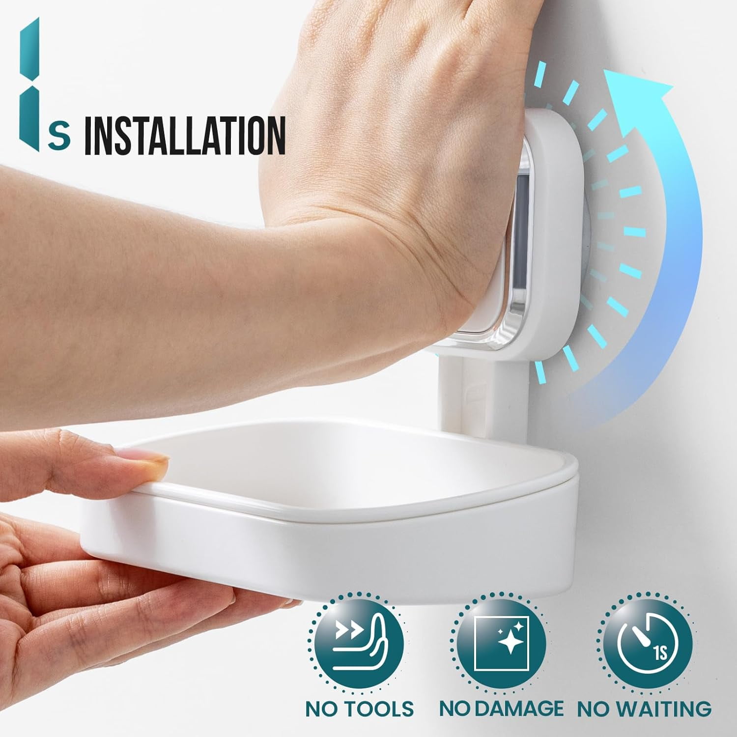 SOWEIS-Soap Holder Saver, Bar Soap Dish Tray Suction Cup for Shower ...
