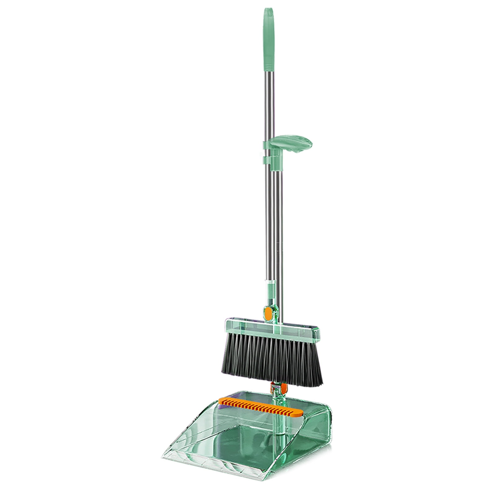Broom with Dustpan Combo Set 37" Long Handle Adjustable Length ...