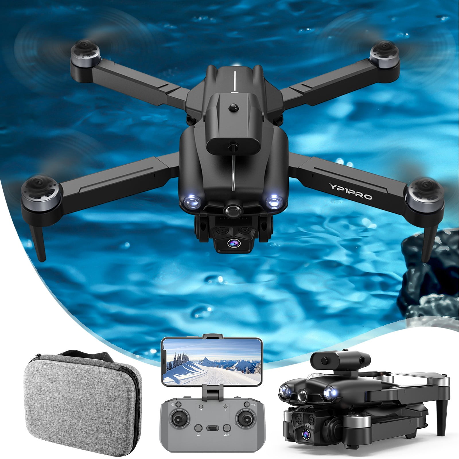 LMEEOR Racing Drone Brushless Motor Drones with 5 Cameras Wind ...