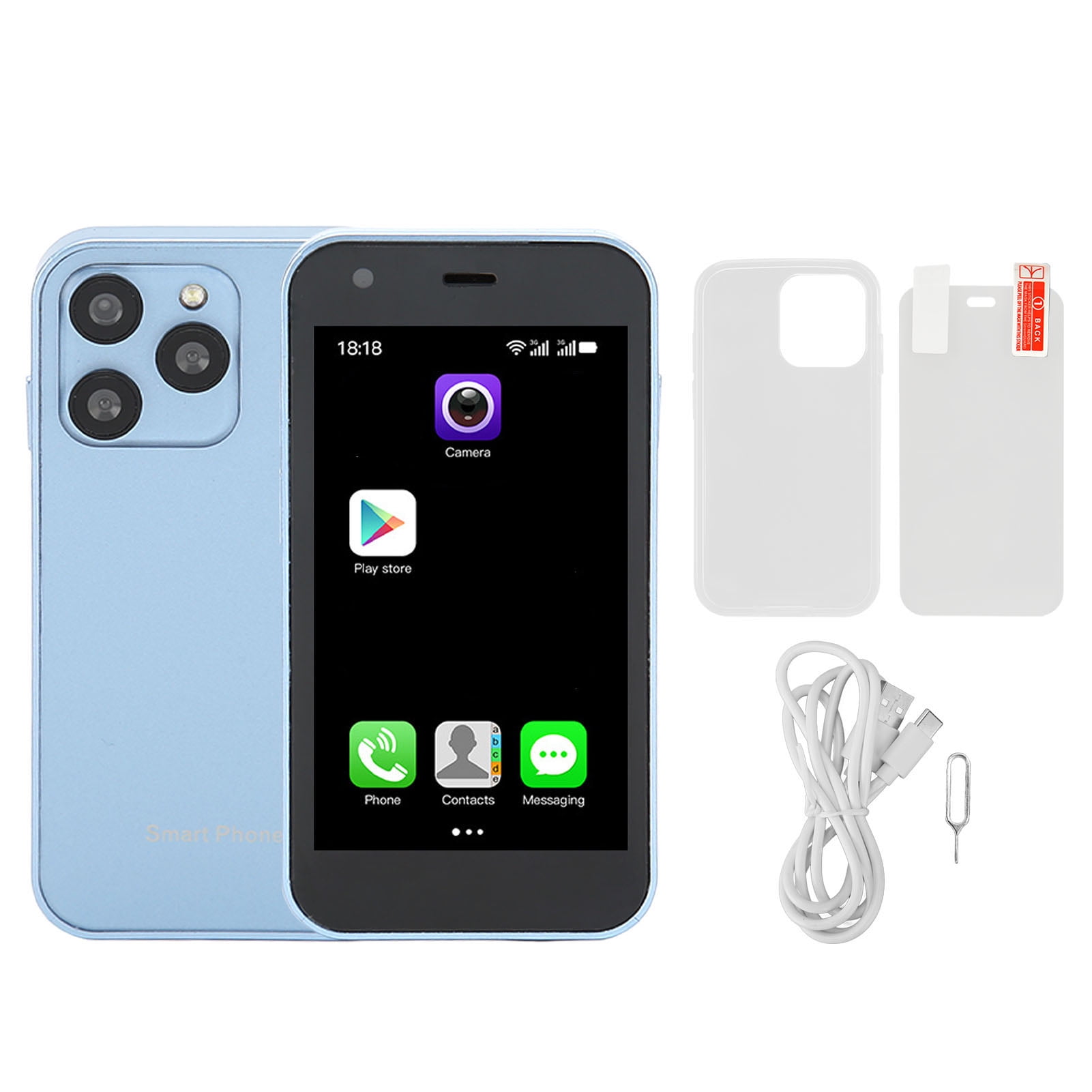 SOYES XS15 Mini 3G Smartphone 3in WiFi 2GB 16GB 3D Glass Slim HD Camera Dual SIM Smartphone Blue ...