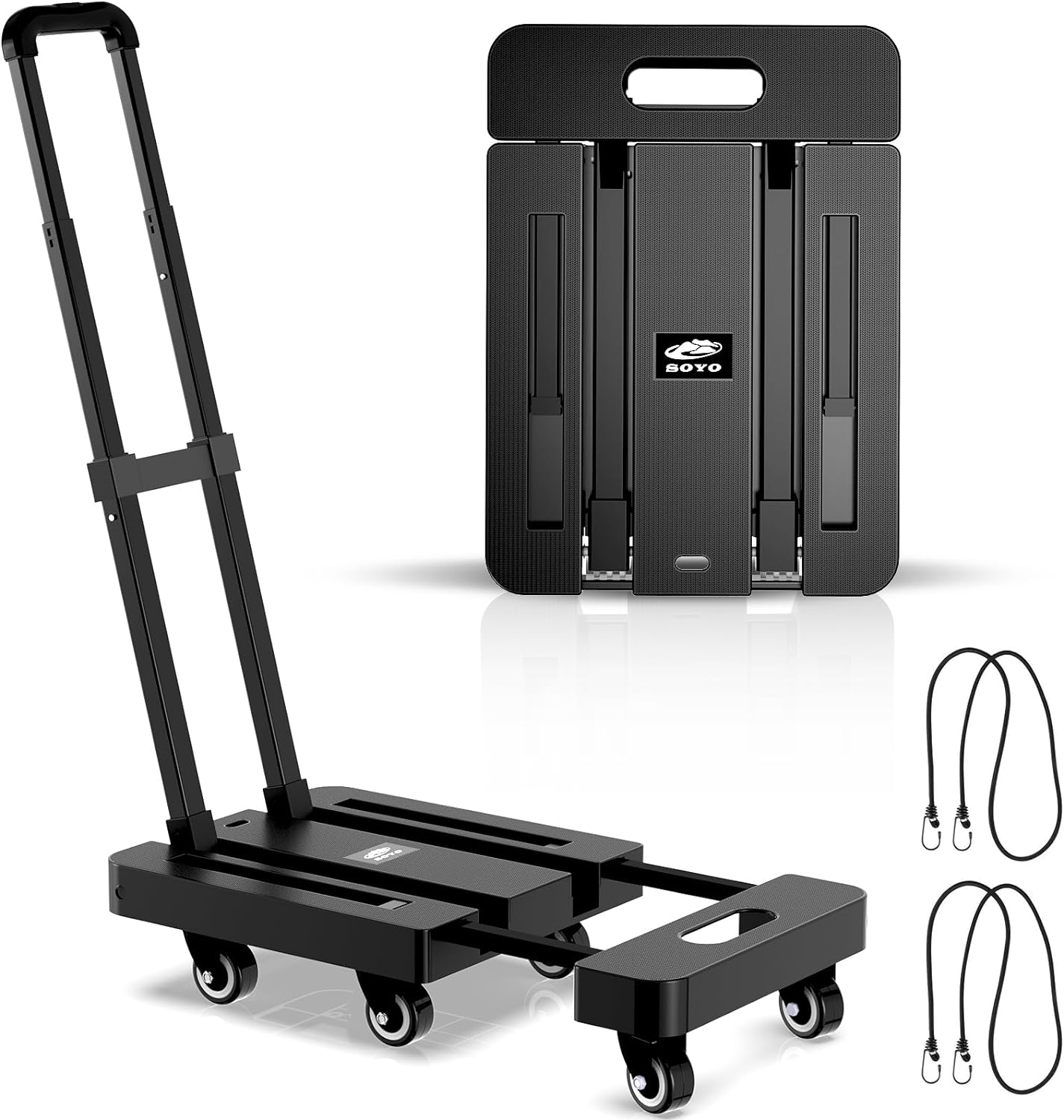 Monibloom Heavy Duty Portable Folding Trolley, Telescoping Platform ...