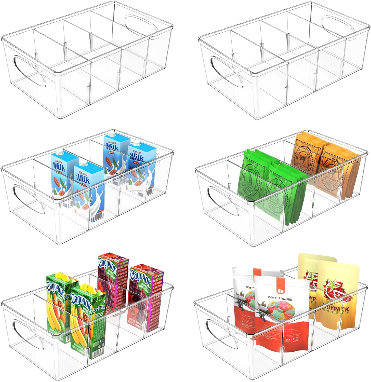 SOYO Clear Storage Organizer Bins, Plastic Pantry Organization and ... SOYO Clear Storage Organizer Bins, Plastic Pantry Organization and ...