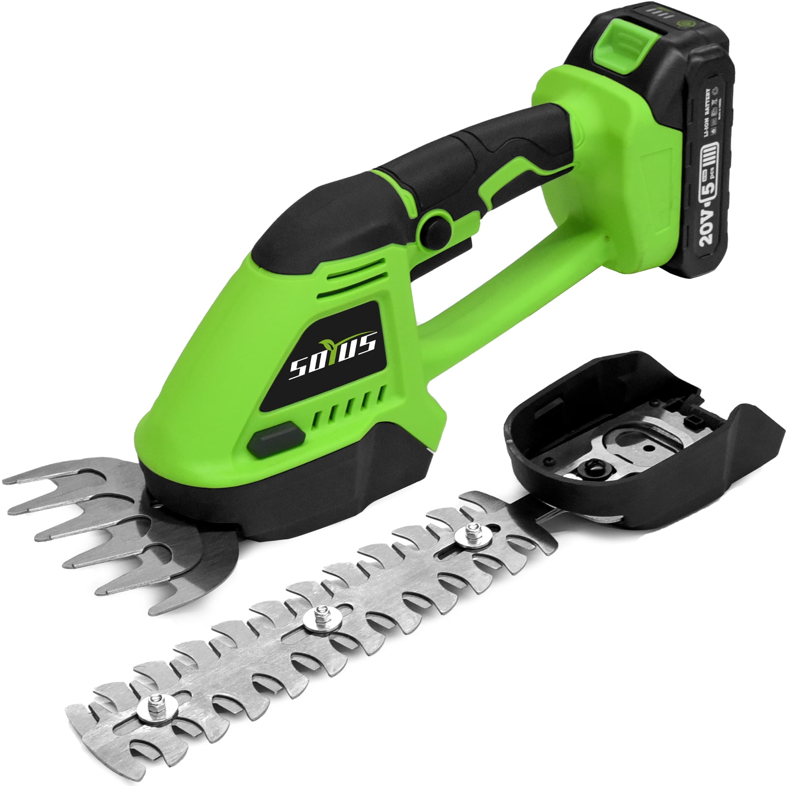 SOYUS Hedge Trimmer Cordless, 2-in-1 Handheld Hedge Trimmers, 20V Electric Grass Shear ...