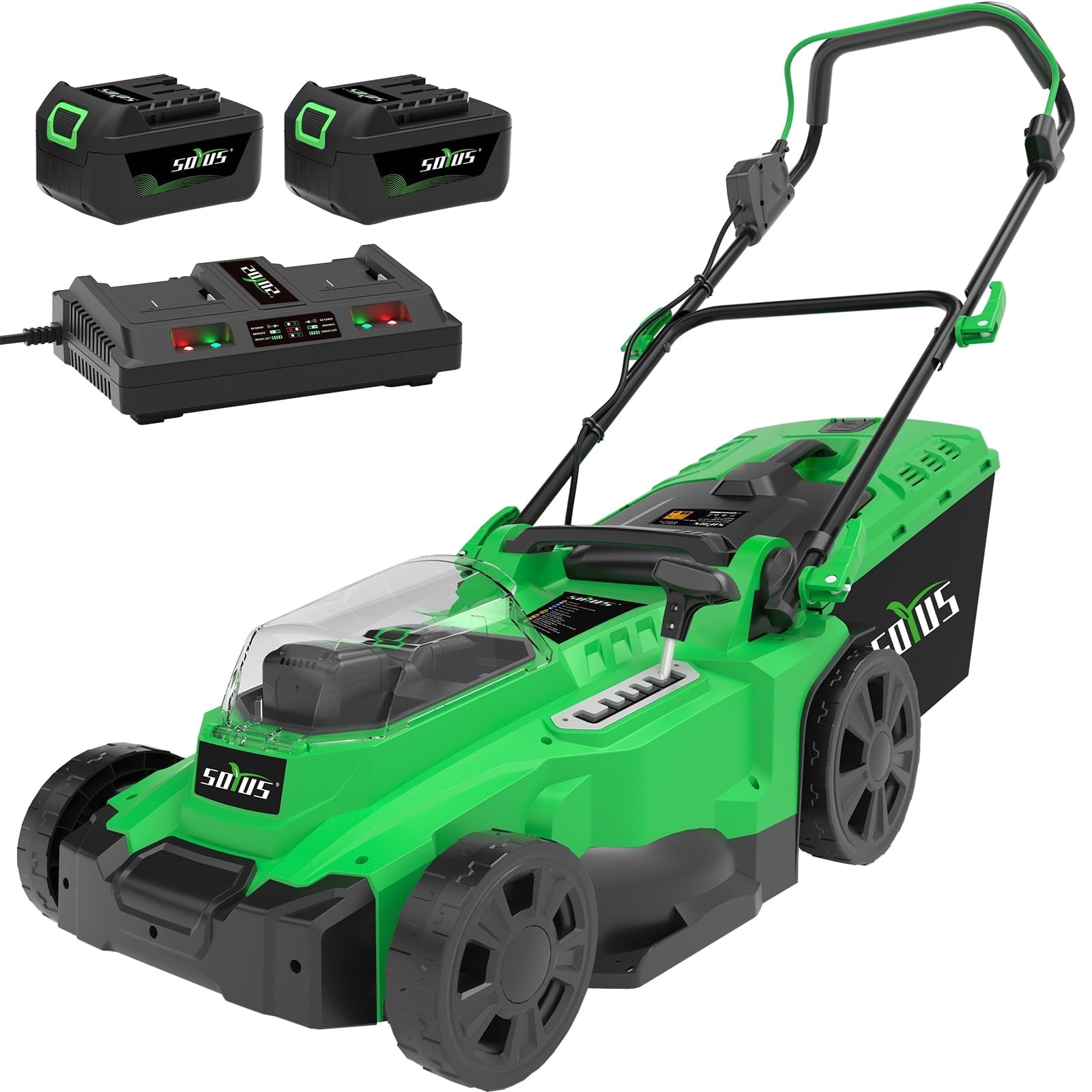 SOYUS Electric Lawn Mower Cordless, 15 Inch 40V Battery Powered Lawn ...