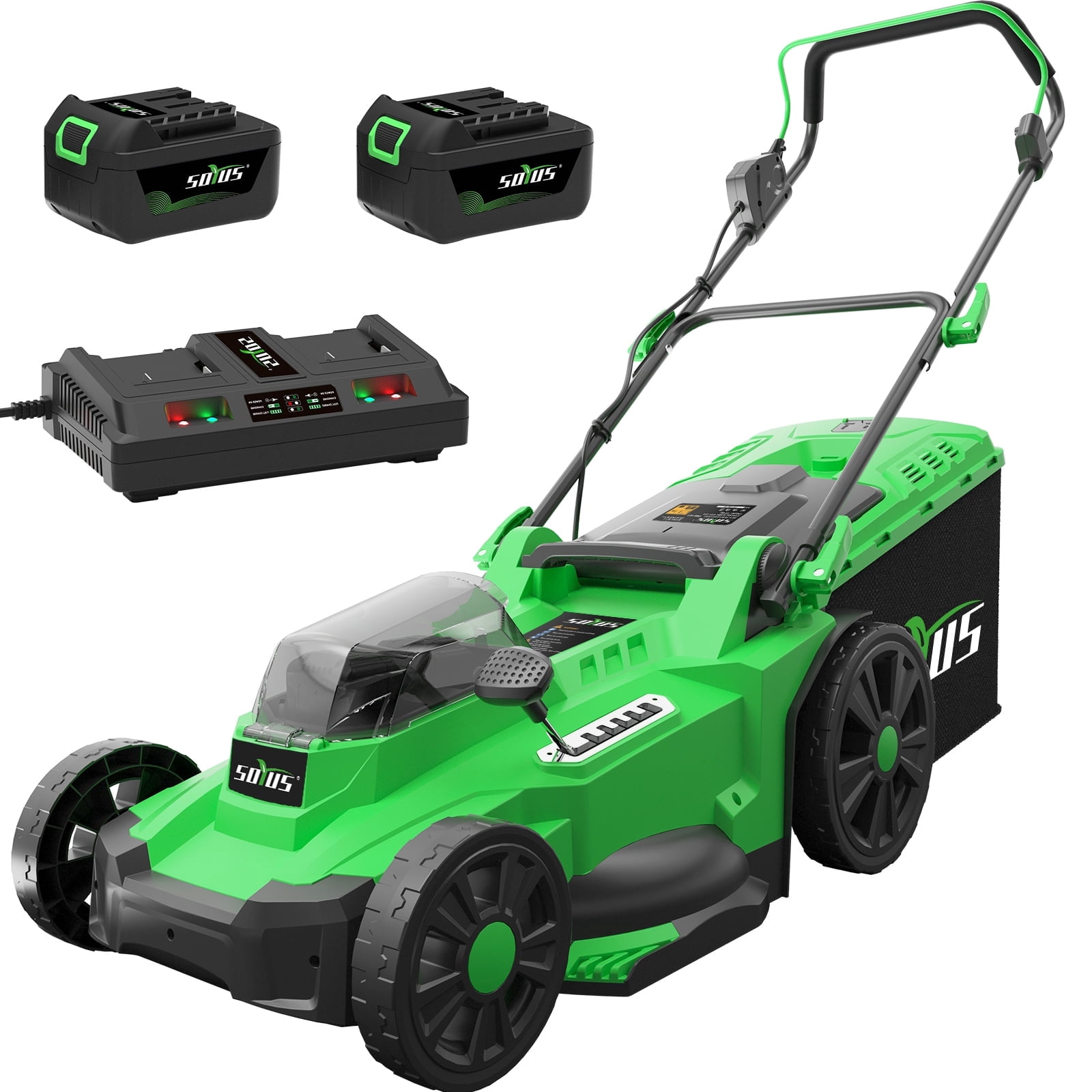 SOYUS Electric Lawn Mower Cordless, 17 Inch 40V Battery Powered Lawn ...