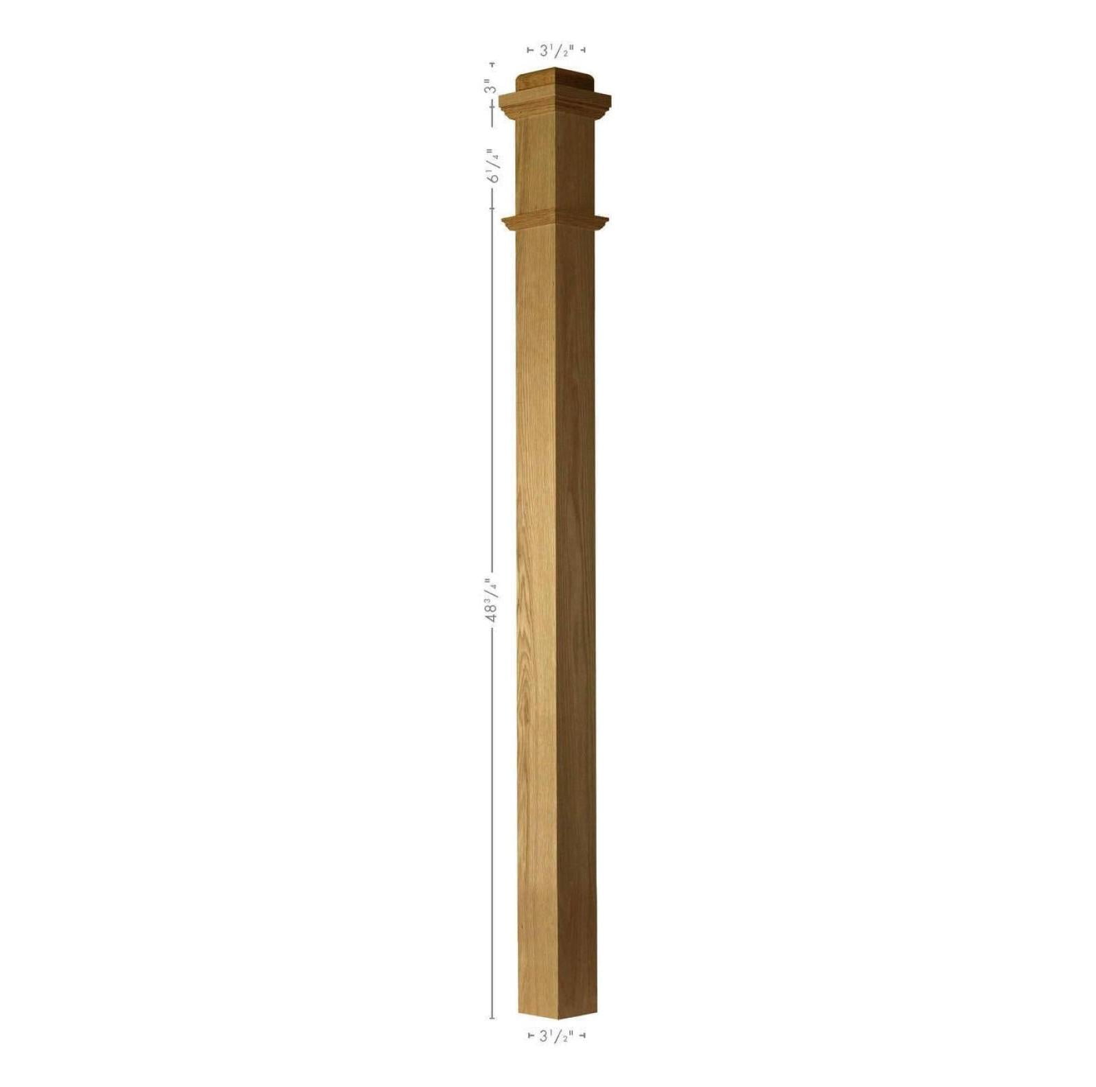 SP-4075S Solid Red Oak Plain Box Newel Post - Walmart.com