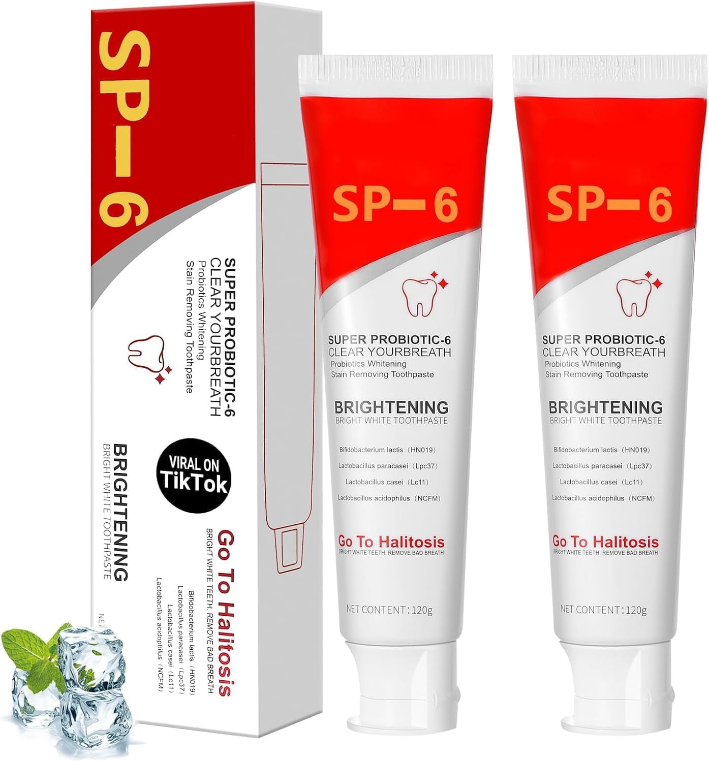 SP-6 Probiotics Whitening Toothpaste with Probiotic Formula for Teeth ...