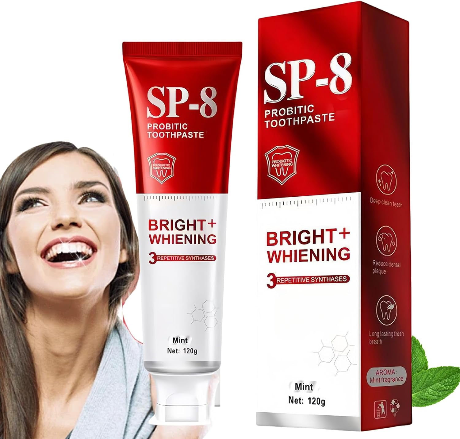 SP-8 Probiotic Whitening Toothpaste,Ultra Whitening & Stain Removal ...