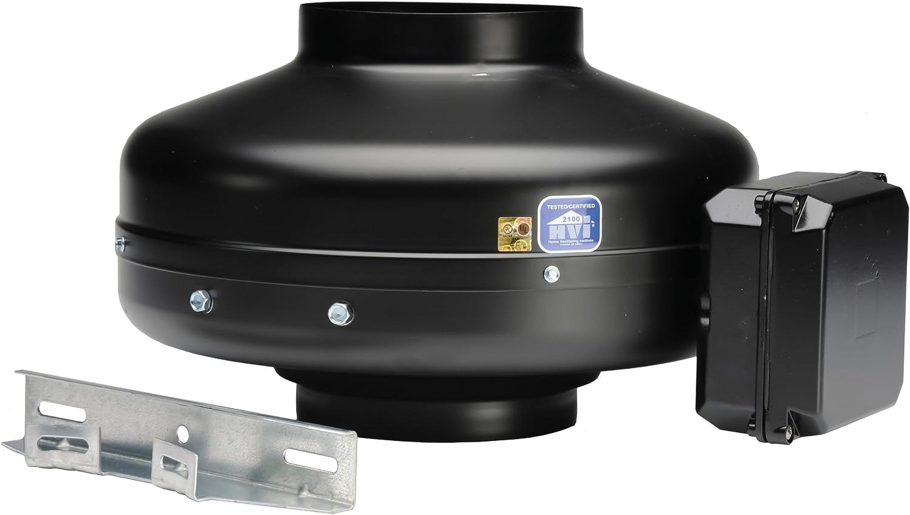 SP PV-100X Powervent Inline Duct Exhaust Fan, galvanized steel w/black ...