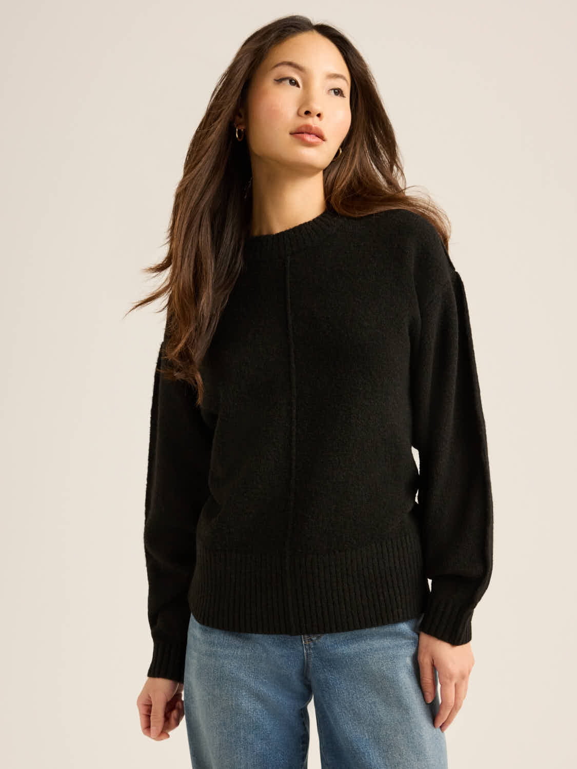 Scoop Women’s & Women's Plus Reverse Seam Crewneck Sweater, Lightweight ...