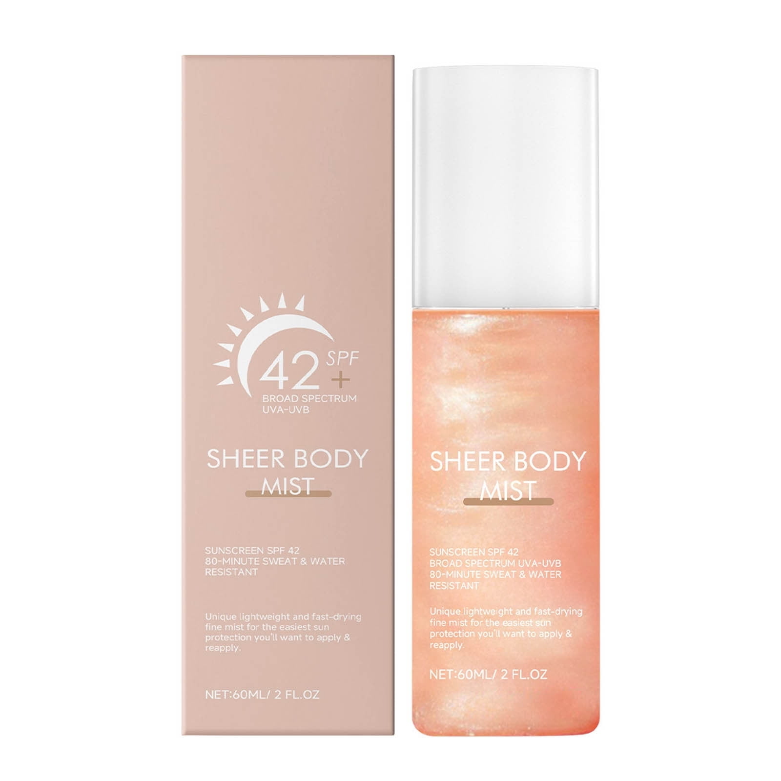 SP Rose Gold Sunglaze Sheer Body Mist Sunscreen SPF 42, Infused with ...