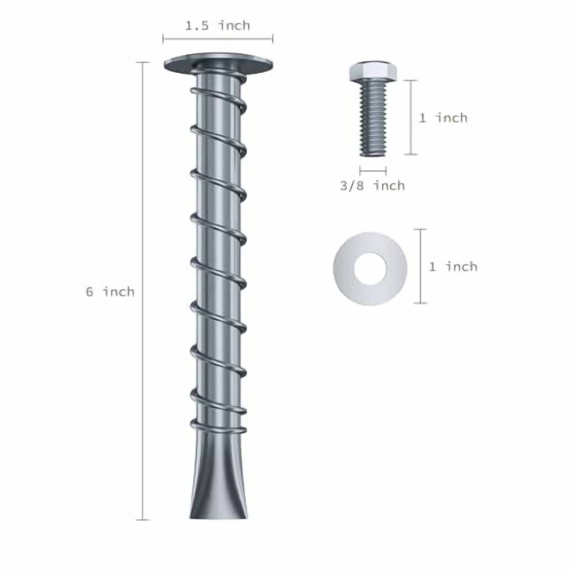 SP10-38 Zinc-Plated Asphalt (5/8" x 6") - with 1" Hex Bolt & Washer ...