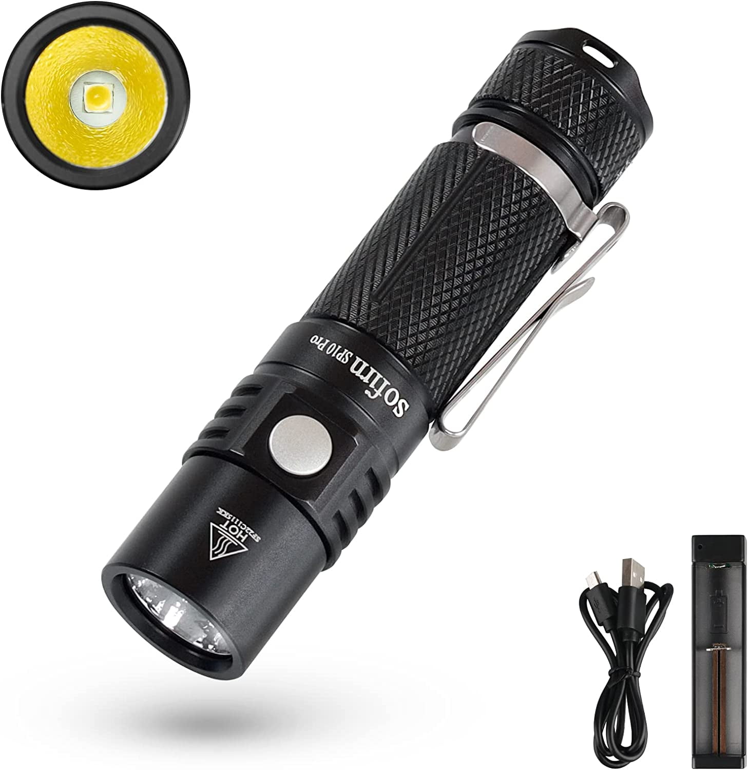 SP10 Pro Mini Flashlight 900 Lumens, Small AA Flashlight with LH351D ...
