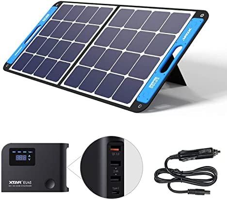 SP100 100W Portable Solar Panel with Adjustable Kickstand, Foldable ...