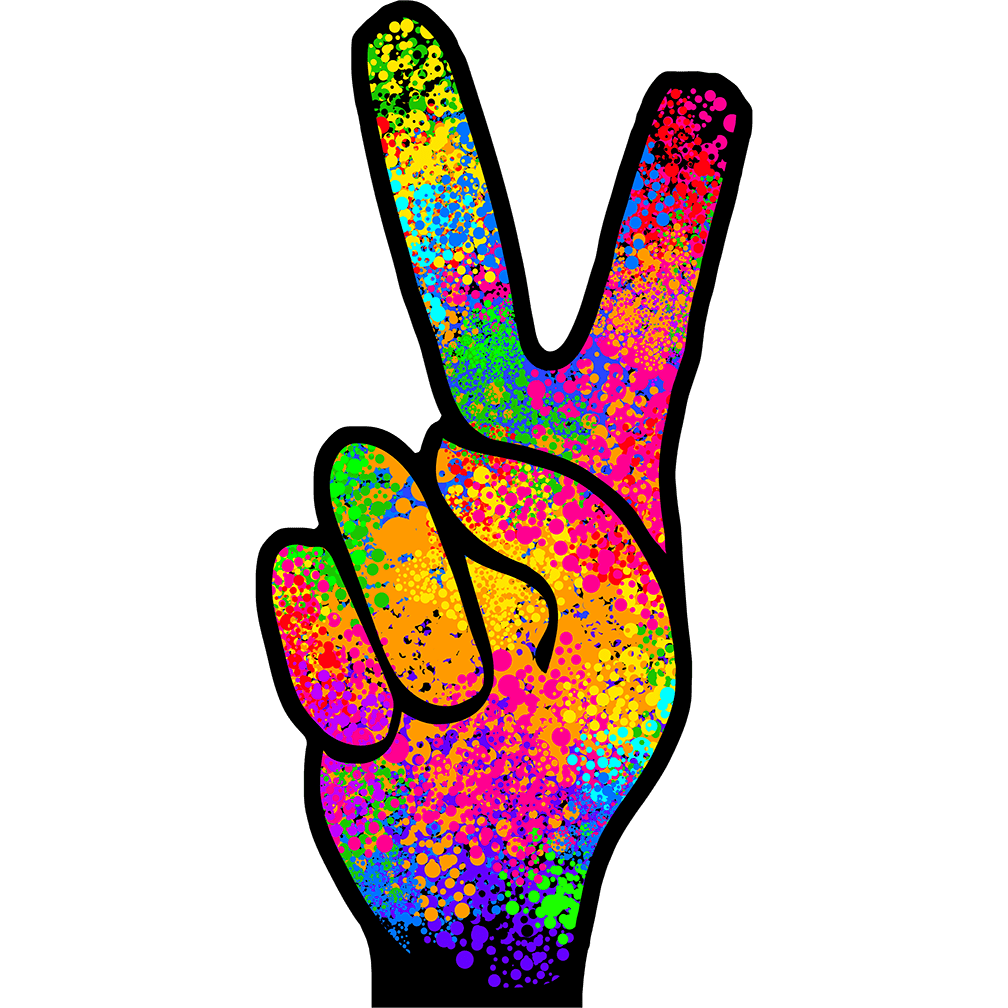 Rainbow Peace Sign Fingers
